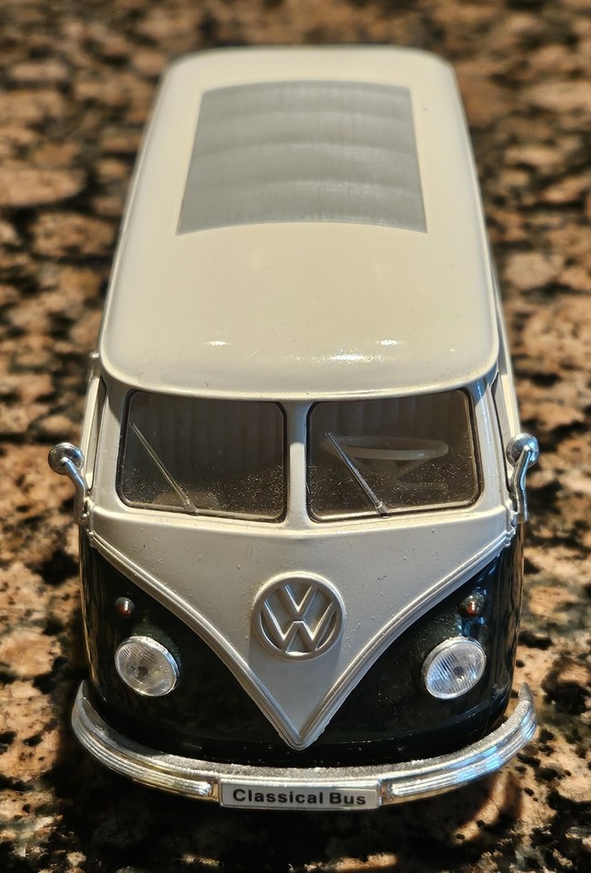 Welly 1:24 1963 Volkswagen T1 Bus Diecast Model Black/White Official VW Licensed | eBay