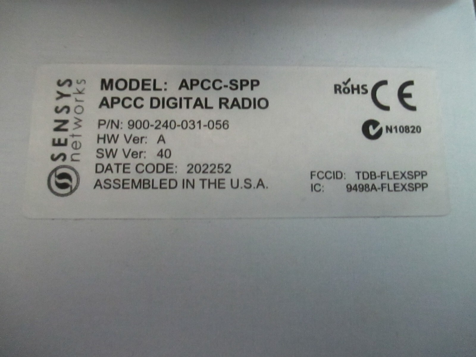 SENSYS APCC-SPP DIGITAL RADIO TRAFFIC SENSOR CONTROL SERIAL PROTOCOL ...