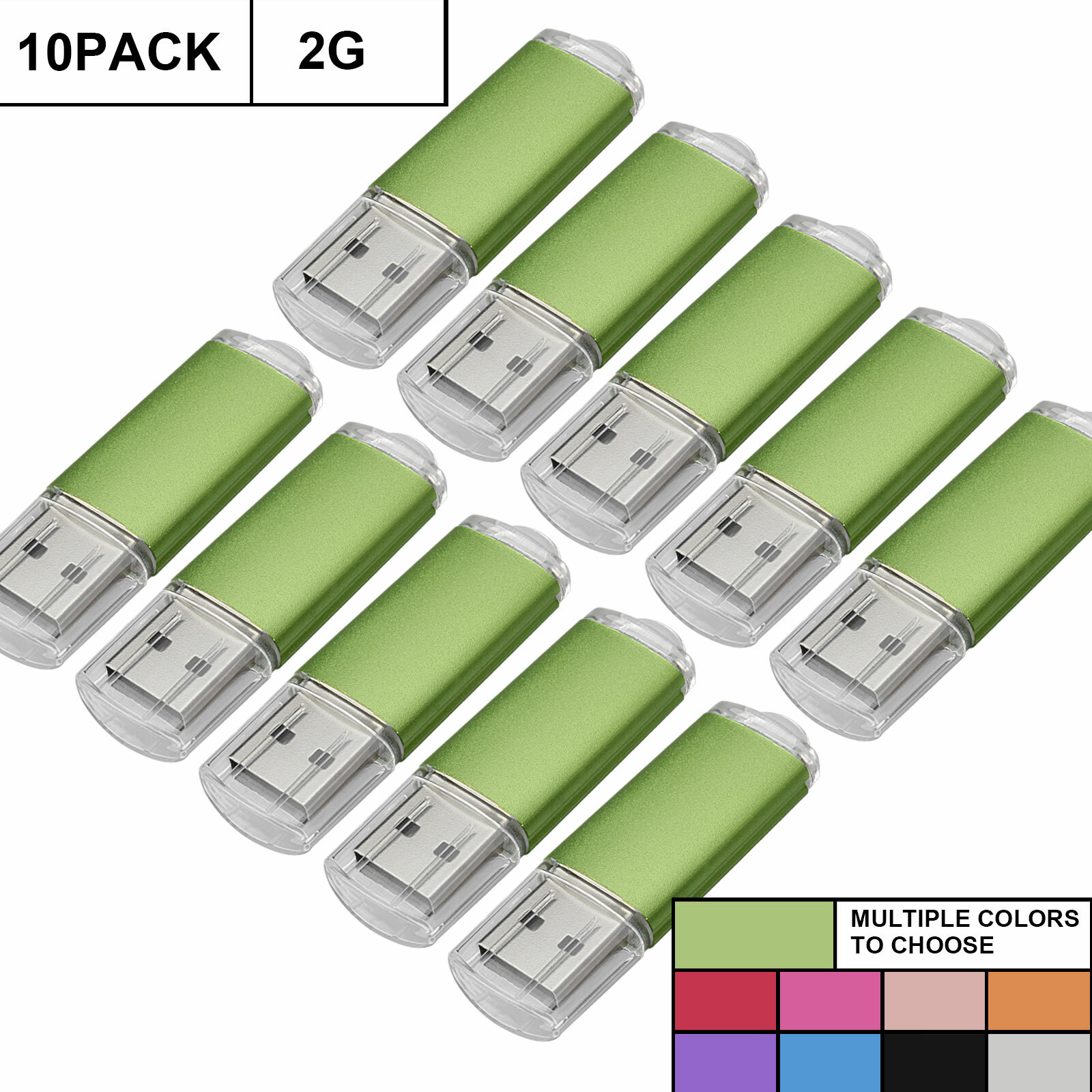 USB 2.0 Memory Sticks 10 Pack Flash Drives 1GB 2GB 4GB 8GB 16GB 32GB ...