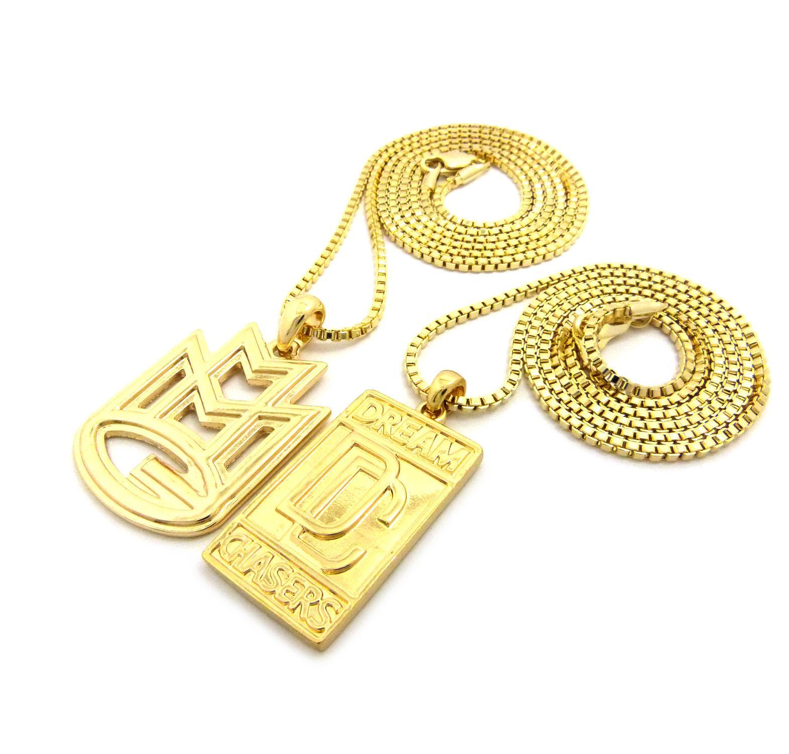 Hip Hop Micro Dream Chasers, MMG Pendant 24",30" Box Chain 2 Necklace ...