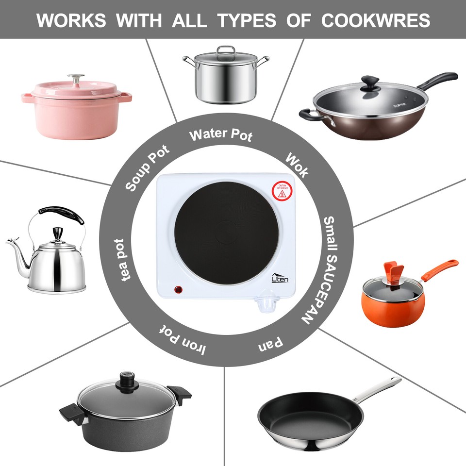 Hot Plate Electric Cooker Double Single Portable Table Top Hob 1250 ...