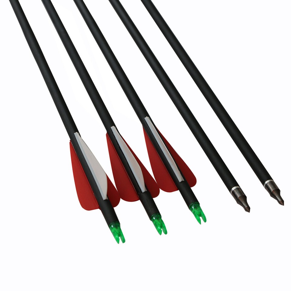 Archery 30" Carbon Arrows Practice & Hunting Arrowheads for Compound ...