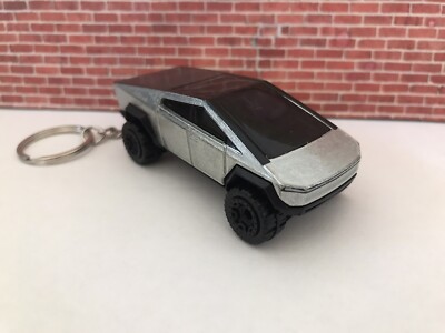 KEYCHAIN for TESLA CYBERTRUCK EV PICKUP SILVER SUV AUTO CAR KEY FOB ...