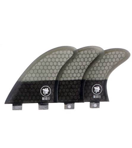 SURF FINS,MODII - LOADED FCS 3 FIN THRUSTER SET ( Medium fins) Grey | eBay