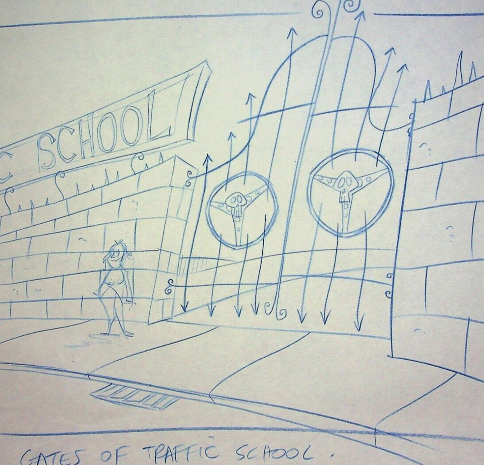 Beetlejuice 1989 Production Chris LaBonte Hand Drawn Key Background ...