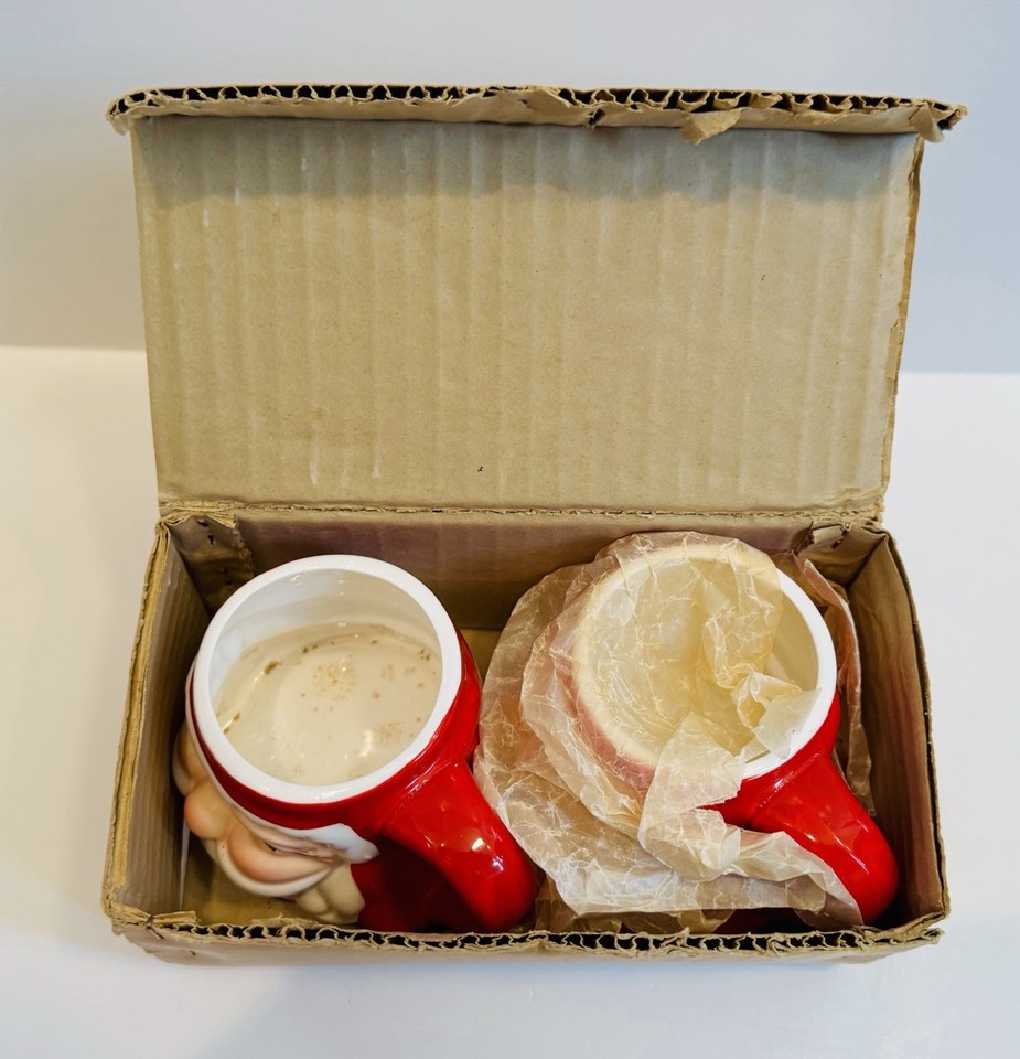 Vintage Holt Howard Winking Eye Santa Claus Ceramic Mug Pair 3 ...