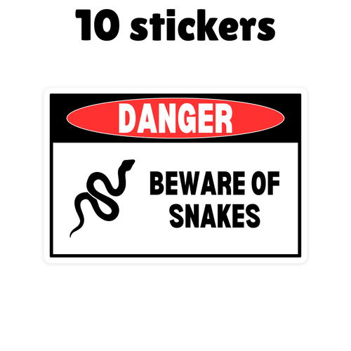 Beware Of Snakes Danger Safety WHS Sign Vinyl Fade & Waterproof Sticker ...