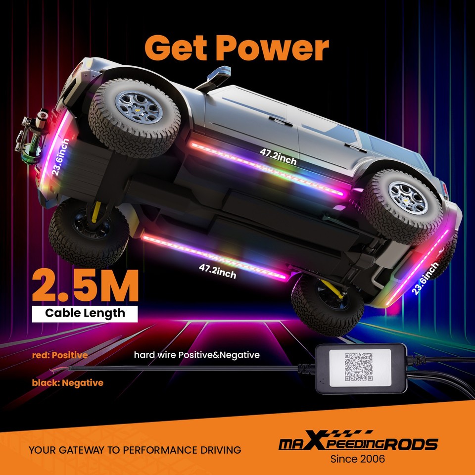 6Pcs Waterproof 12V RGB LED Lights Strip Neon Kit Underbody Under Glow ...