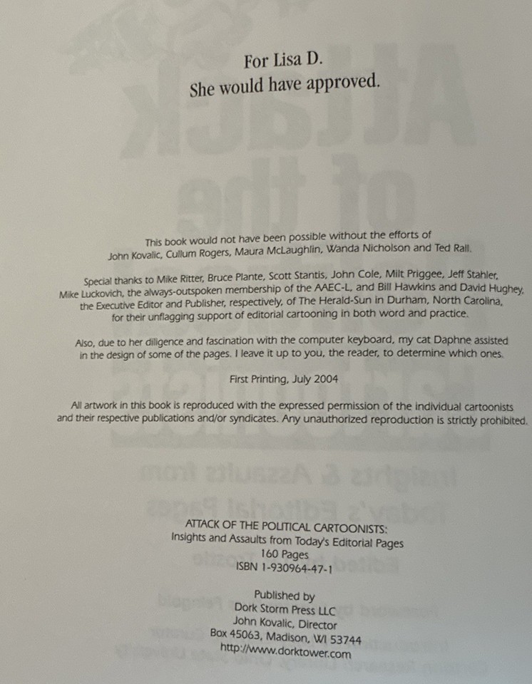 Attack of the Political Cartoonist : Insights and Assaults 1st Edition ...