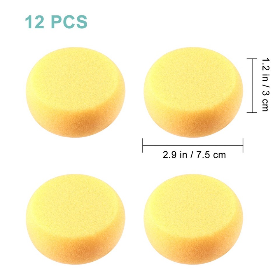 2 Count Yellow Sponge Round Facial Sponges Circle Paint Painting | eBay
