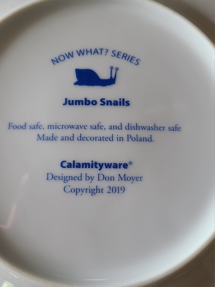 Calamityware ~ "Now What? Series" ~ Set of 4 Porcelain Salad Plates ...