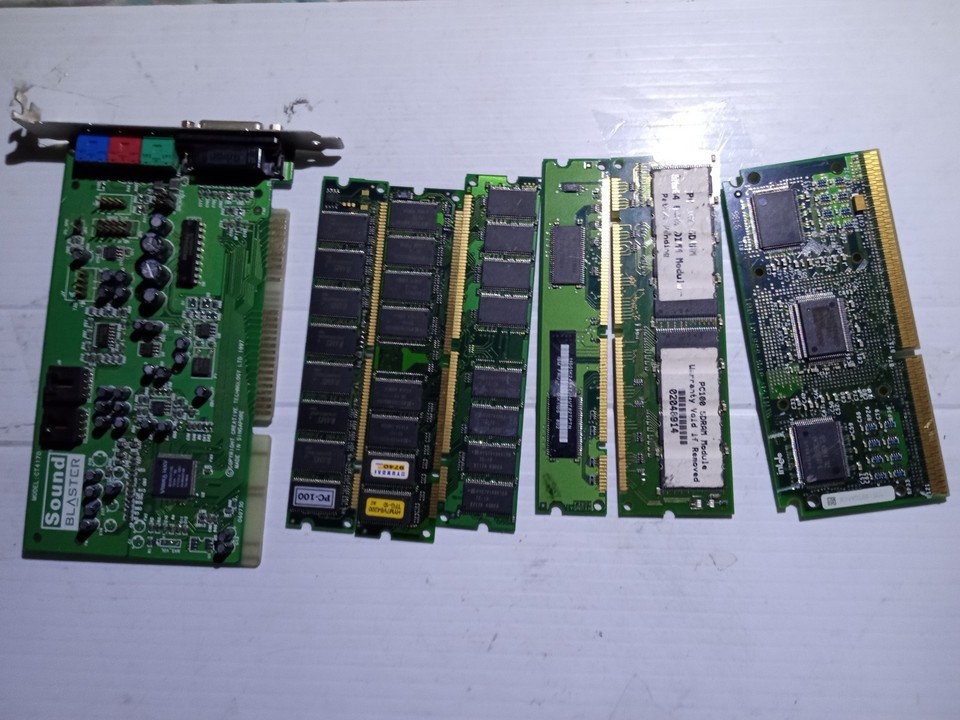 5pieces Memory RAM, CPU GOLD RECOVERY Computer Parts Precious Metal ...