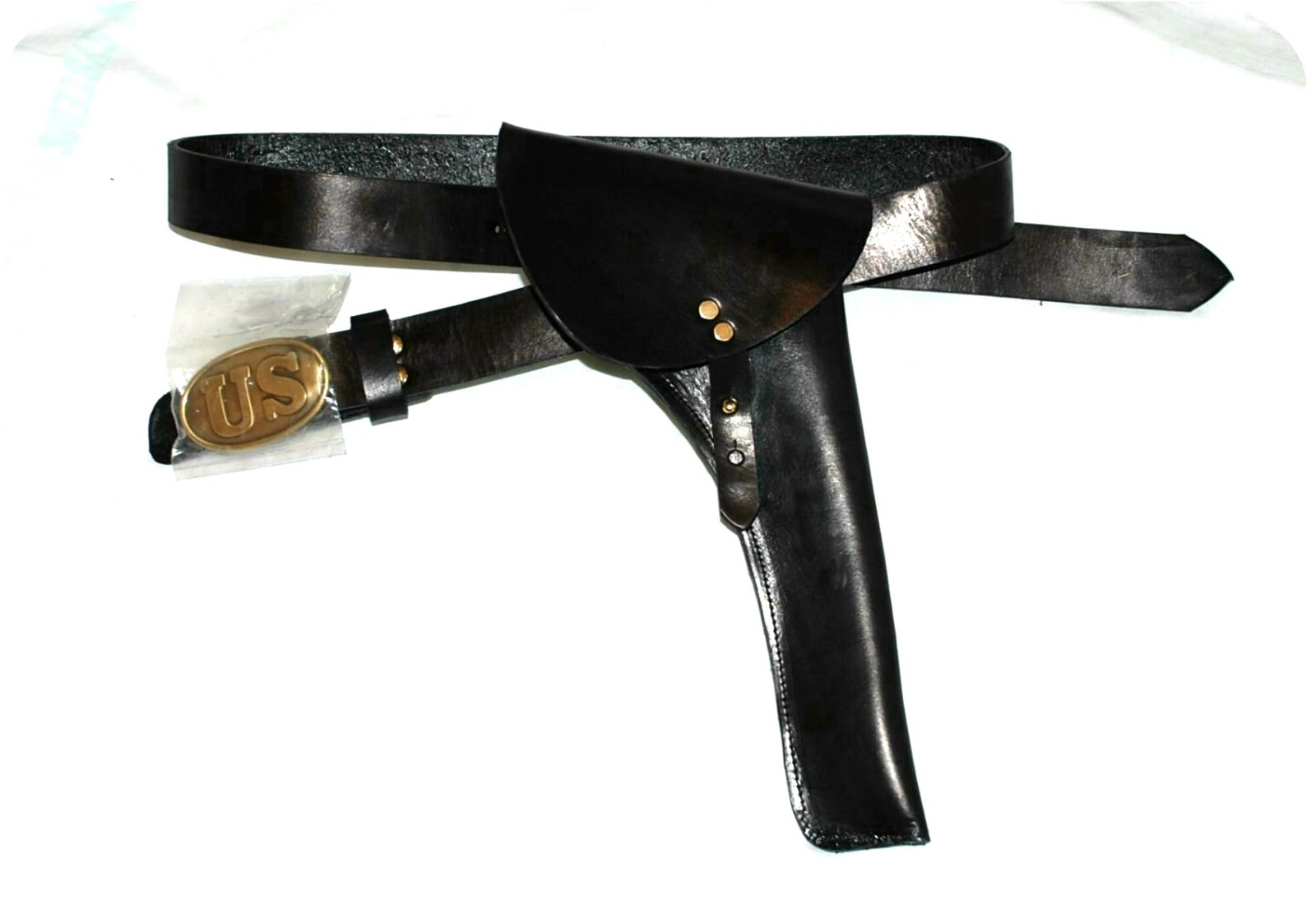 CEINTURE DE PISTOLET EN CUIR DE GUERRE CIVILE AVEC TUI BOUCLE US Ou CS ceinture-de-pistolet-en-cuir-de-guerre-civile-avec-tui-boucle-us-ou-cs
