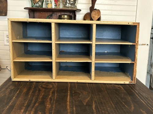 Large Vintage WOOD Display CUBBY CABINET Cubbies STORAGE Box | eBay