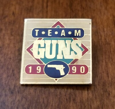 Vintage 1990 Team Guns Pin Hat Lapel Firearms Metal Enamel Hat Lapel ...