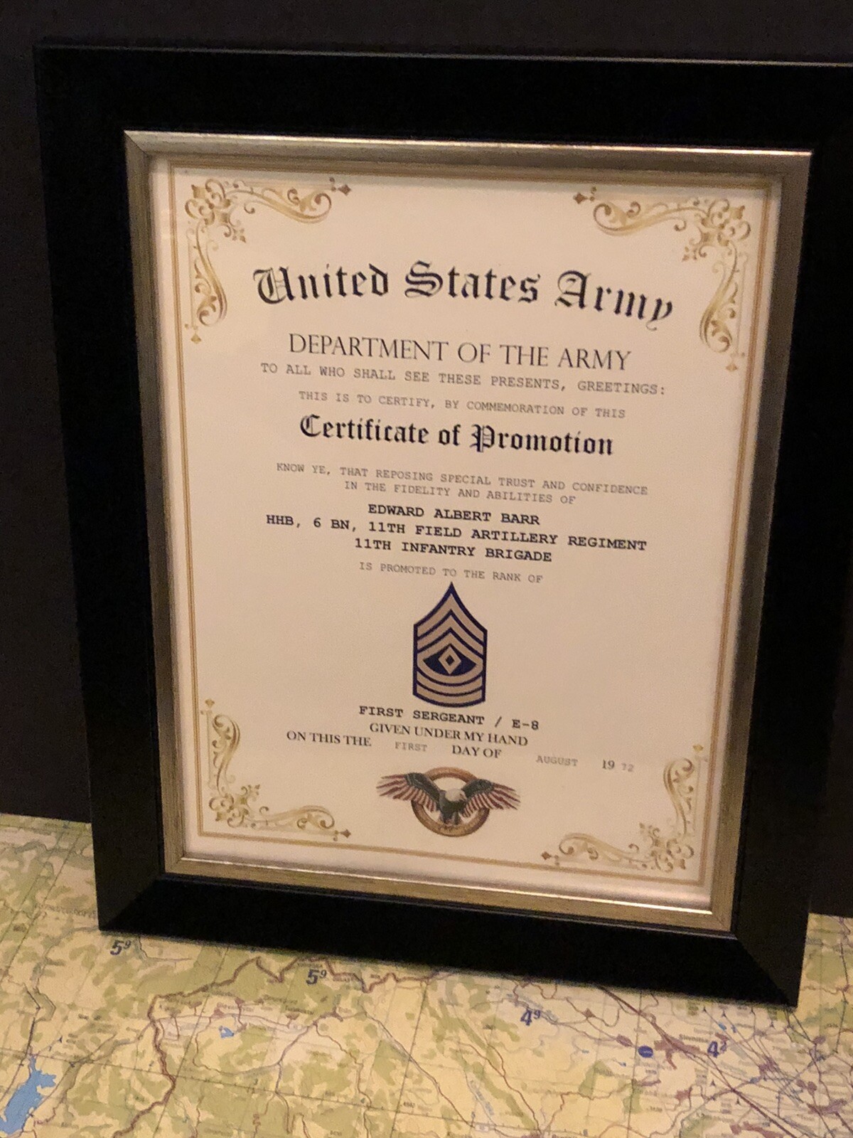 FIRST SERGEANT / 1SG (E-8) U.S. Army ~ Commemorative Promotion ...