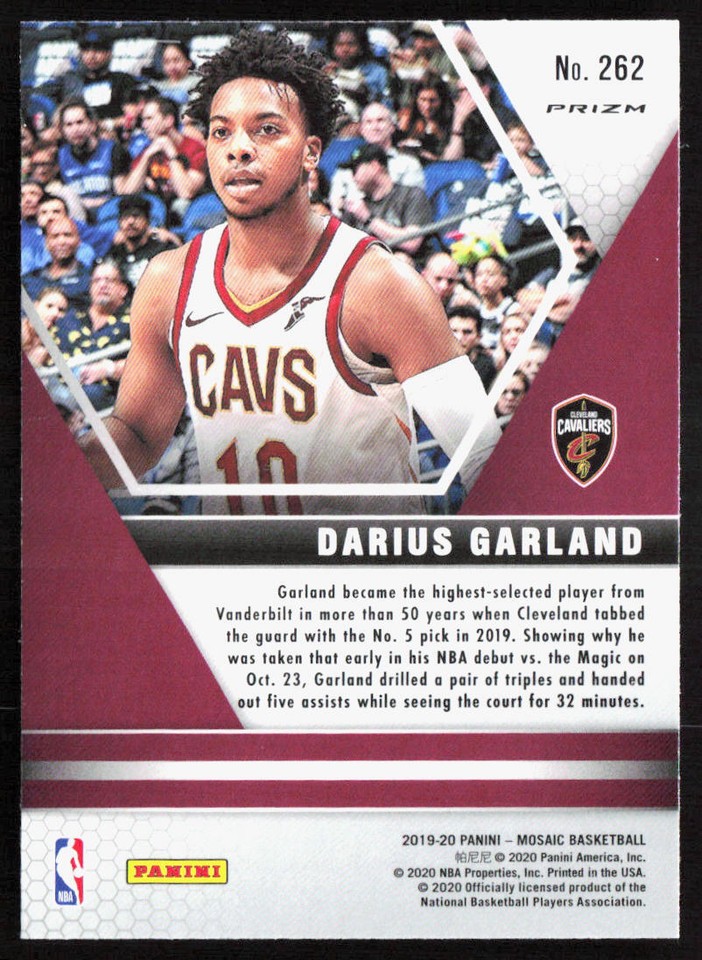 2019-20 Panini Mosaic Darius Garland Pink Camo Prizm NBA Debut Rookie ...