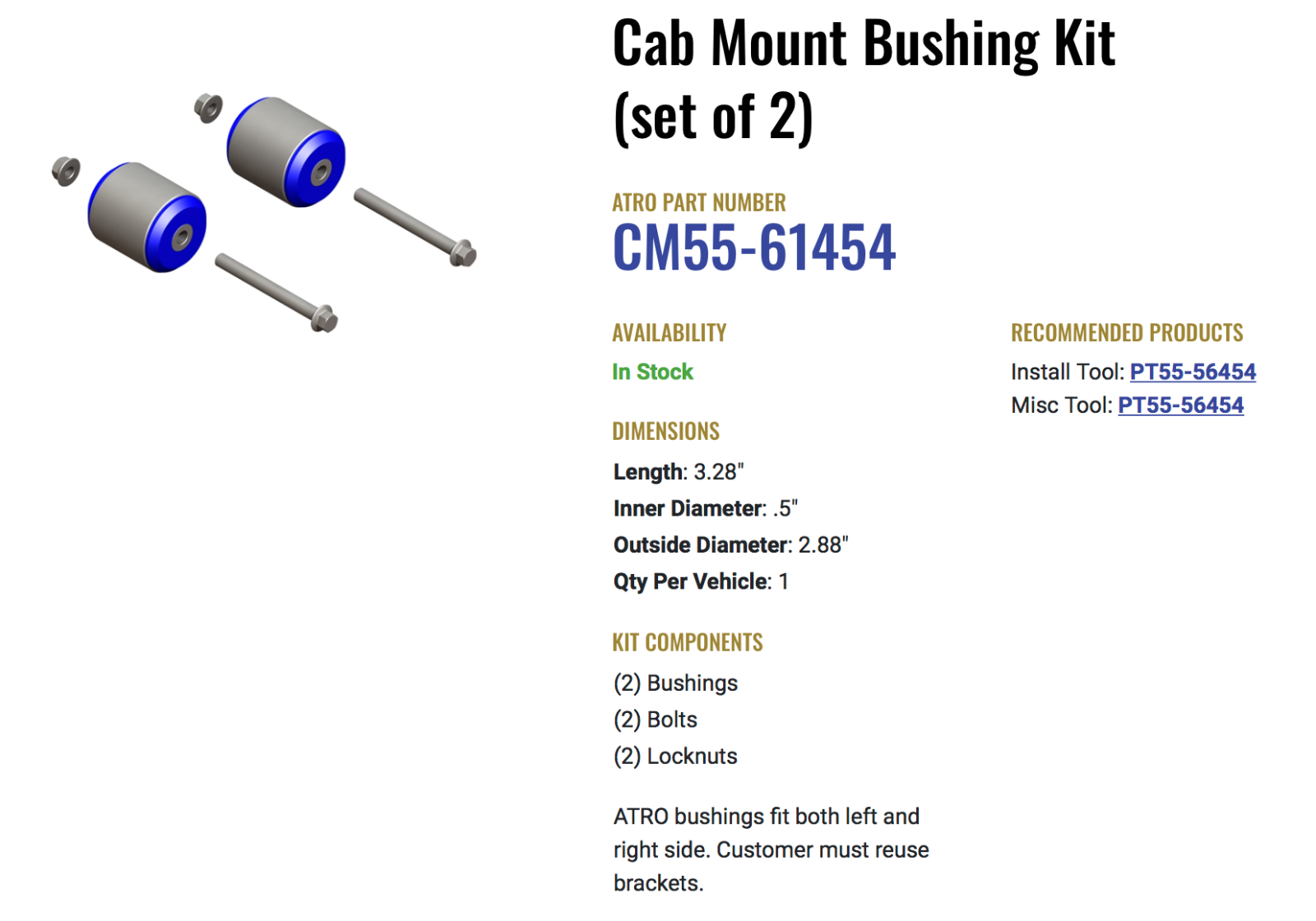 International Cab Mount Polyurethane Bushing Kit | eBay