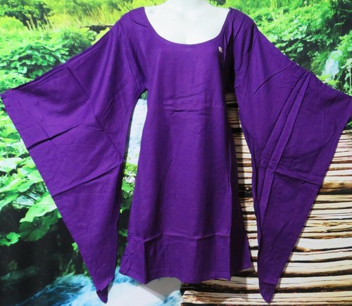 MEDIEVAL SLEEVES RENAISSANCE PURPLE GOTHIC TUNIC TOP 12 - 14 "L" 102cms ...