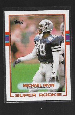 1989 Topps Michael Irvin #383 Super Rookie Card Dallas Cowboys RC NrMt ...