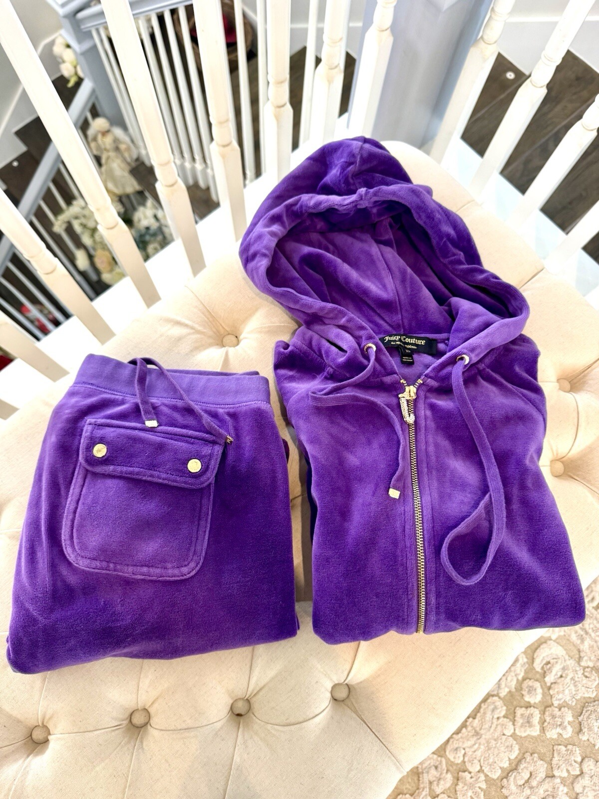 Purple Juicy Couture Rhinestone Jewel Bling Tracksuit… - Gem