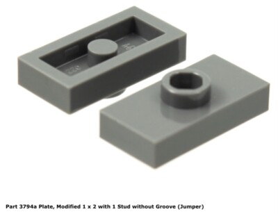Lego 1x 3794a Light Gray Plate, Modified 1 x 2 with 1 Stud 9497 | eBay
