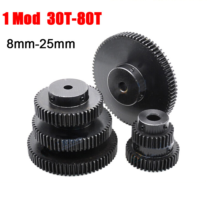 1.5 Mod 30T-80T Motor Spur Pinion Gear w/Step 45# Steel w/Grub Screw ...