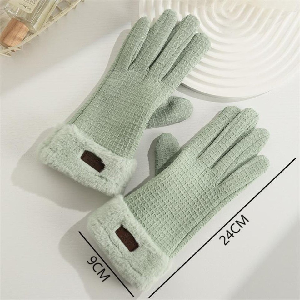 Cold-proof Rabbit Hair Gloves Pure Color Female Waffle Glove Men | eBay ...
