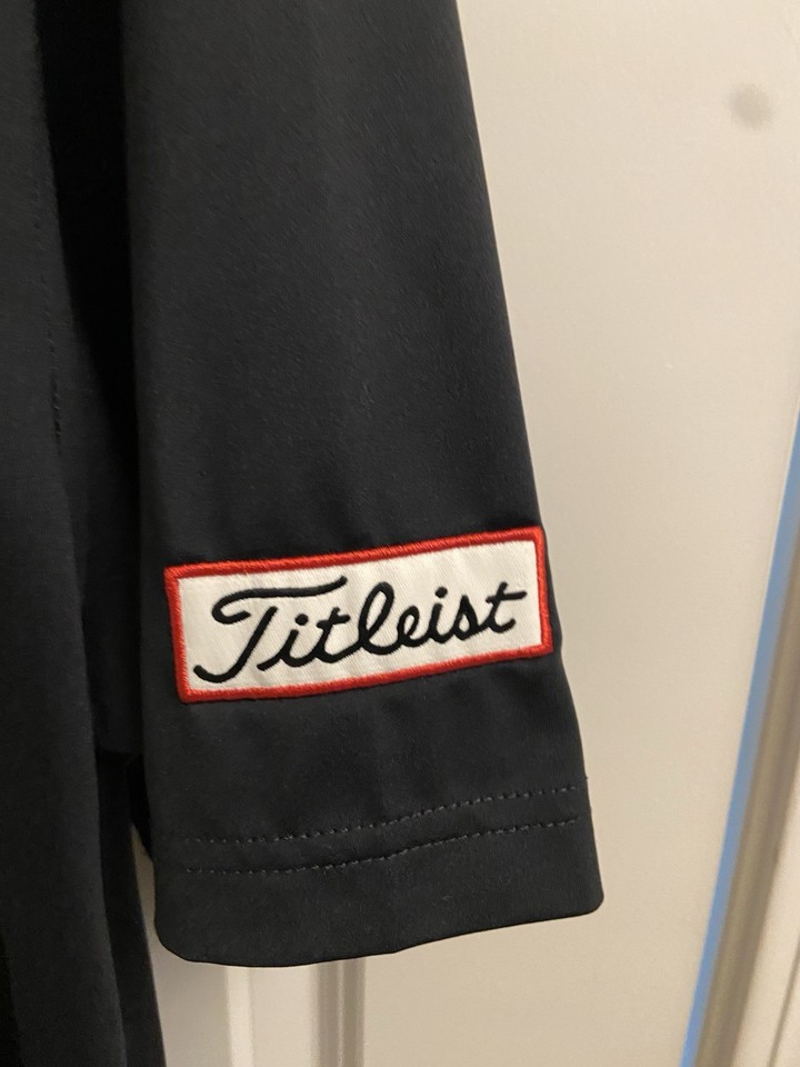 Footjoy Titleist Patch PRO V1 Men's Black XL Polo Golf embroidered ...