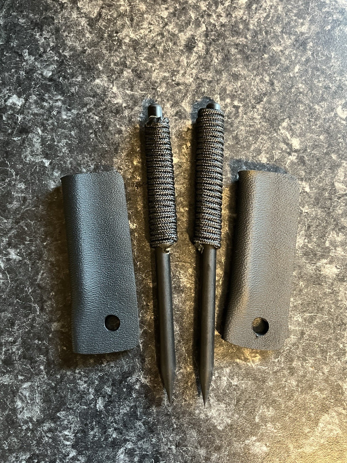 Mini G10 Spike Set With Kydex Sheaths, Tactical Icepick Set, G10 EDC ...