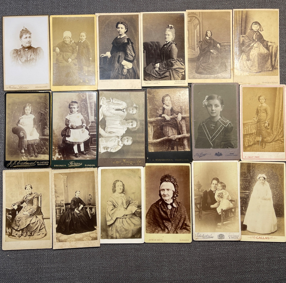 50 CDV Antique Photos Portraits Men Women Children U.S. and ...