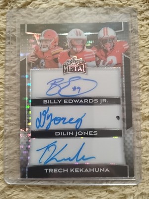 Billy Edwards Jr Dilin Jones Trech Kekahuna Leaf Metal Triple AUTO ...