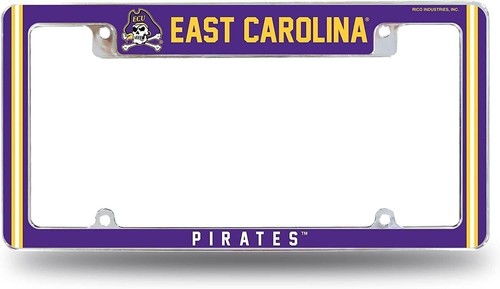 East Carolina University Pirates ECU Metal License Plate Frame Chrome ...
