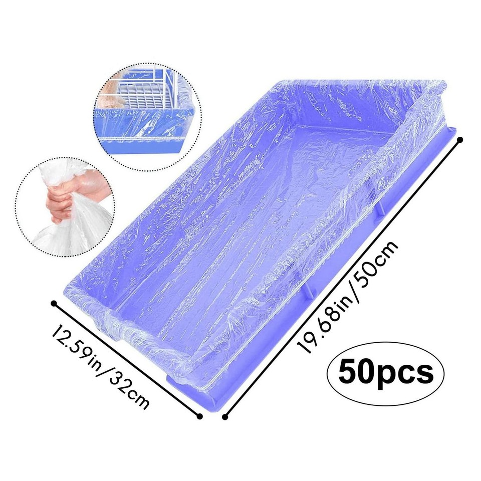 50 Pcs Clear Plastic Bunny Cage Liner Bag Universal Toilet Film for ...