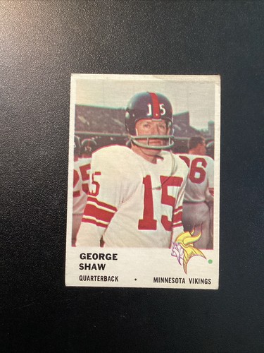 1961 Fleer Football Card #126 George Shaw Minnesota Vikings Quarterback ...