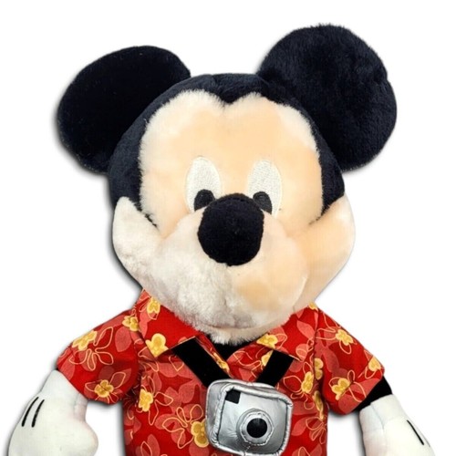 Disney Tourist Mickey Mouse Plush 14 In Vintage Stuffed Toy Hawaiian ...