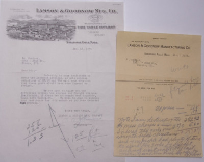 1931 Lamson Goodnow Ed Vondrak Cicero IL Hand Written Ephemera L696G | eBay