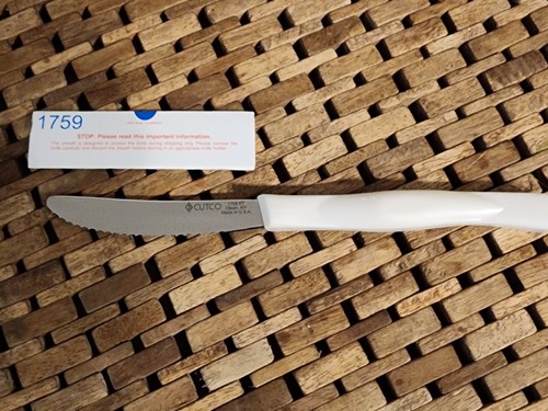 Cutco 1759 Pearl White Handle Serrated Table Steak Knife New Free Ship ...