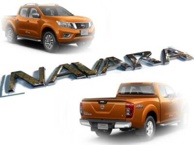 EMBLEM DECAL CHROME LOGO 3D LETTERS NAVARA SIZE 3.5X26.5cm pickup truck ...
