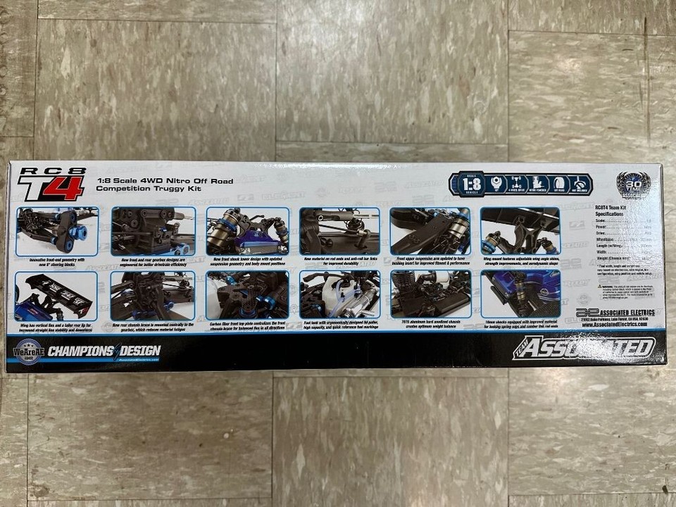Team Associated RC8T4 Team 1/8 4WD Off-Road Nitro Truggy Kit ASC80947 ...