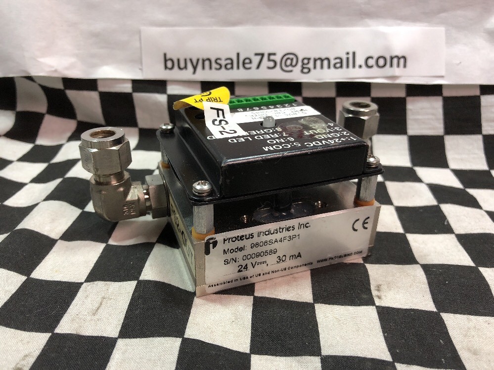 Proteus Industries Flow Switch With 3/8” T Swagelok, 9806SA4F3P1 ...