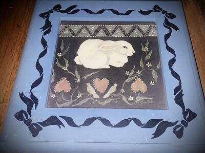 Sullins House 1984 Wd Framed HP Bunny Rabbit Hearts ABCs Signed ...
