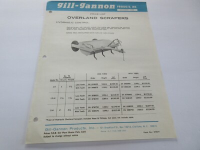 Gill-Gannon Scraper Brochure 1 page | eBay