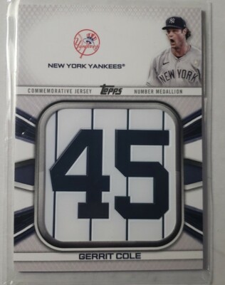 2022 Topps Series 1 Gerrit Cole Commemorative Jersey Number Medallion ...