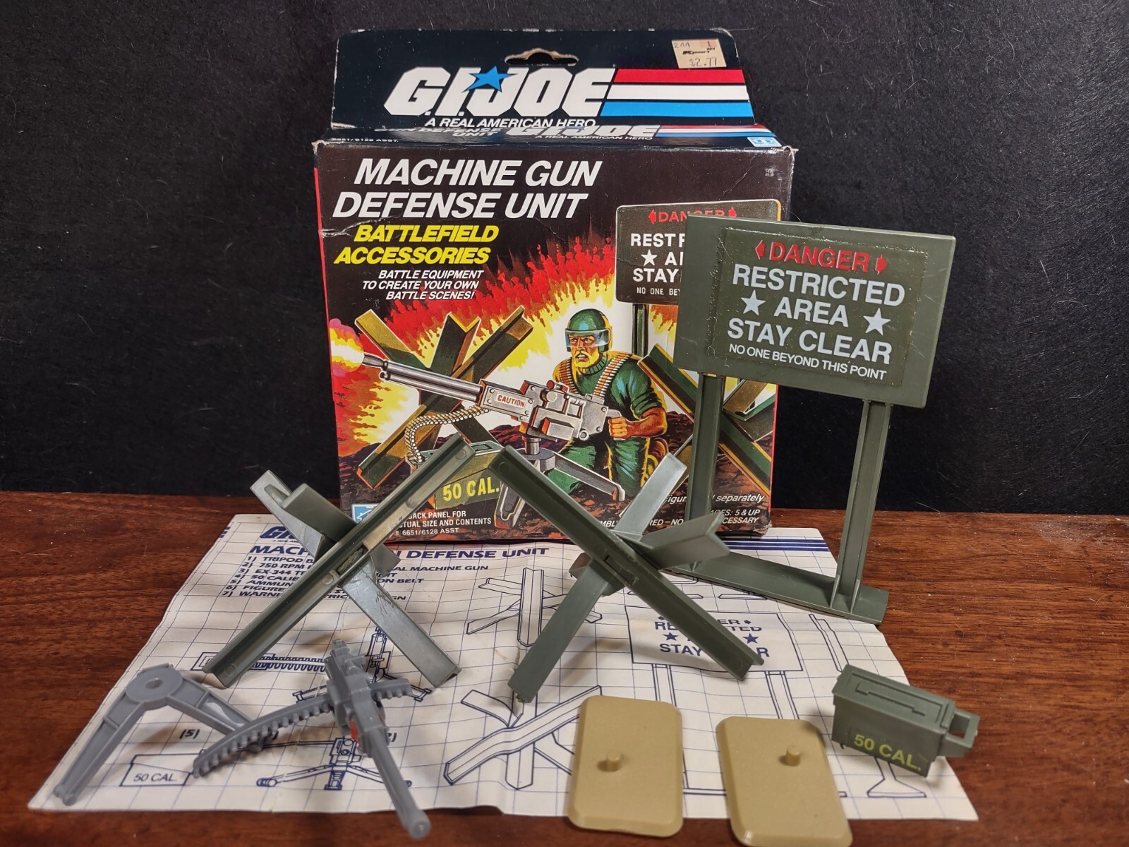 100% COMPLETE 1984 GI JOE ARAH Machine Gun Defense Unit W/box ...