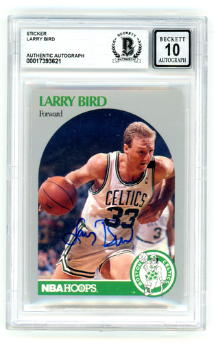 LARRY BIRD Signed 1990 NBA Hoops #39 BAS 10 Auto | eBay