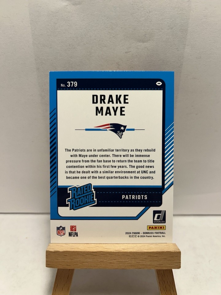 Drake Maye Rated Rookie RC 2024 Donruss Press Proof Red! #379 SP! | eBay