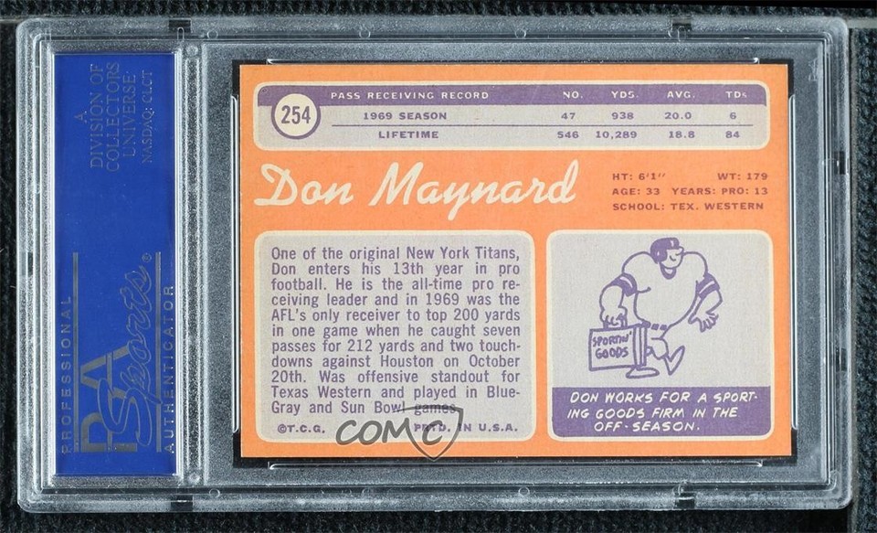 1970 Topps Don Maynard #254 PSA 9 MINT HOF | eBay