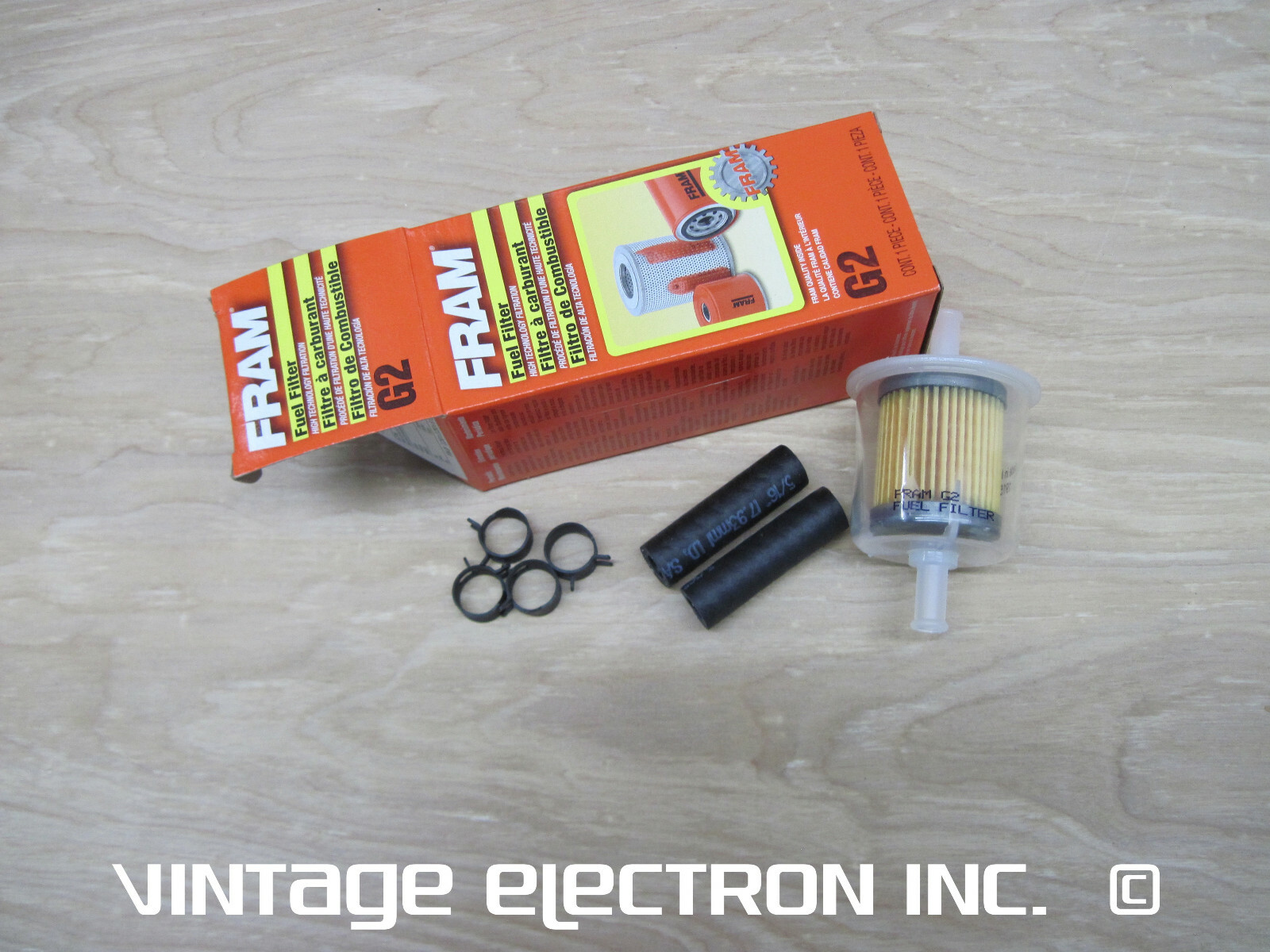 NEW - FRAM G2 Gas / Fuel Filter - 5/16" - w/hose clamps & hose ...