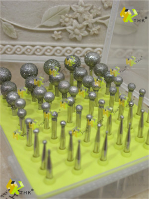 50 pieces THK Diamond coated rotary point burrs burs 1mm to 12mm BALL ...